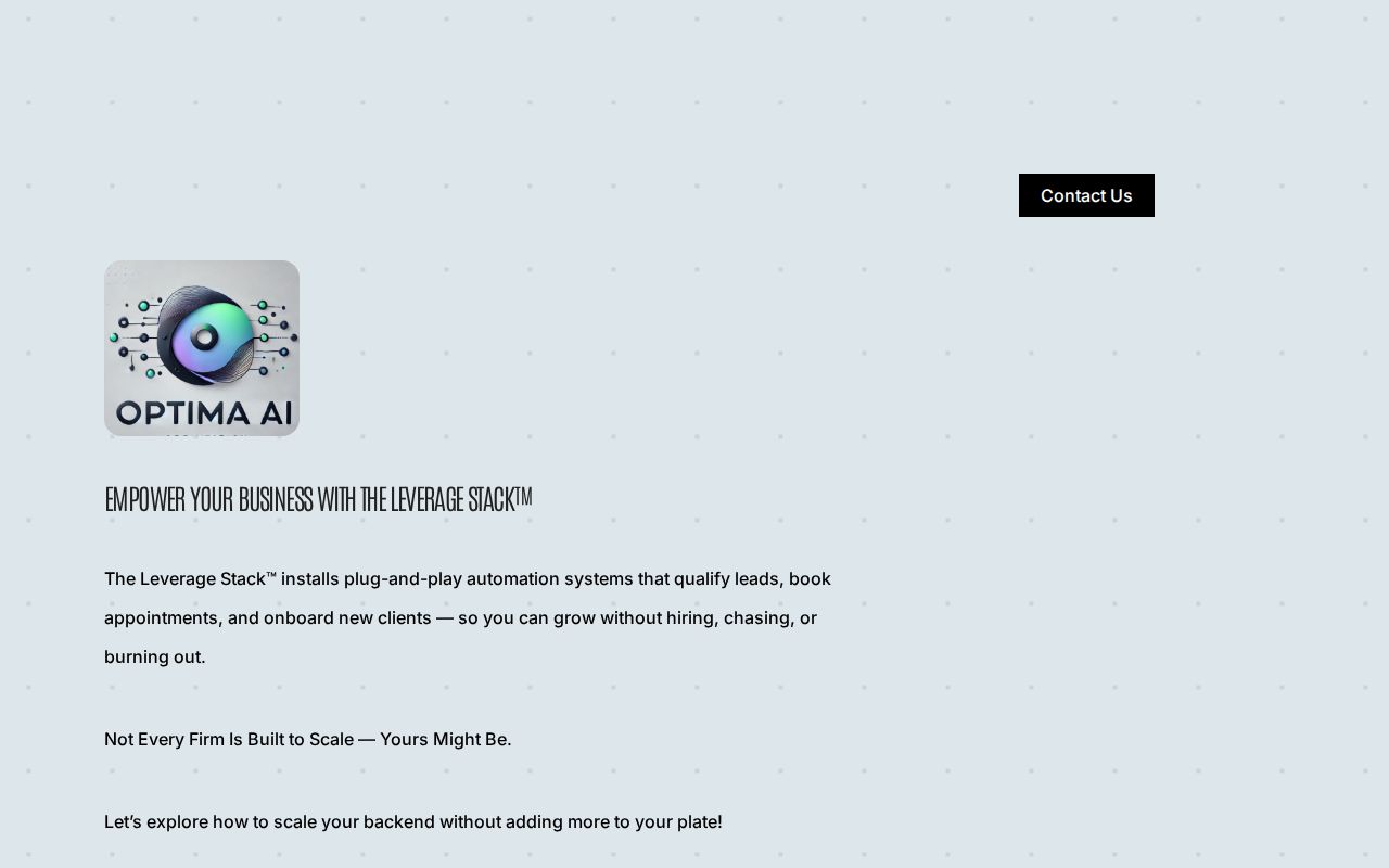 The Leverage Stack™ | Backend Automation for Scaling Hands-Off